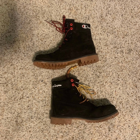 Timberland | Shoes | Champion X Timberlands Premium Black Boots | Poshmark